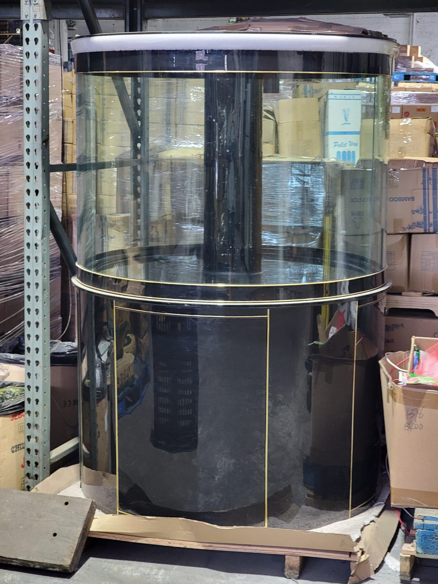 280 Gallon Glass Reef-Ready Cylinder with Steel Reinforced Gloss Black ...